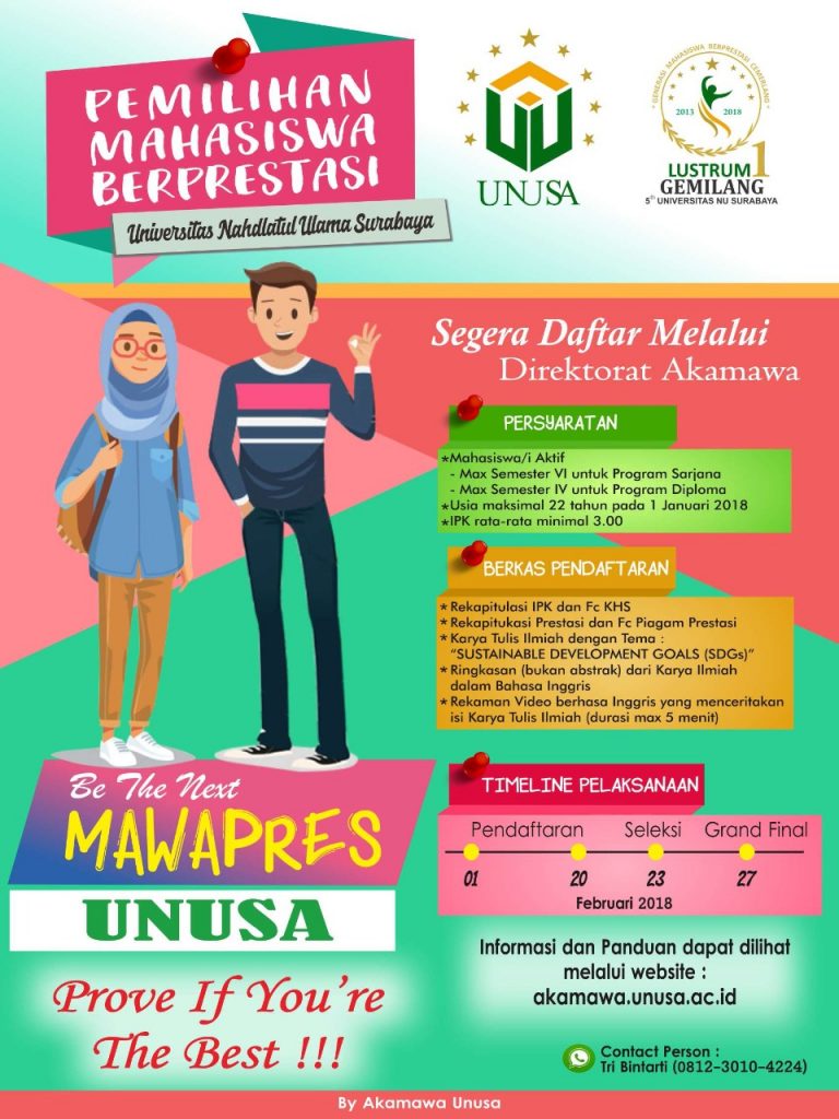 PENDAFTARAN PILMAPRES UNUSA TAHUN 2018 – Akademik dan Kemahasiswaan