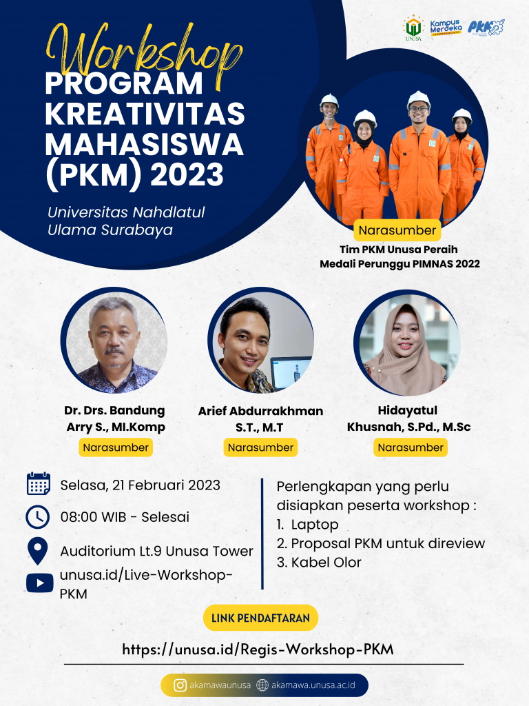 Workshop Program Kreativitas Mahasiswa (PKM) 2023 Unusa