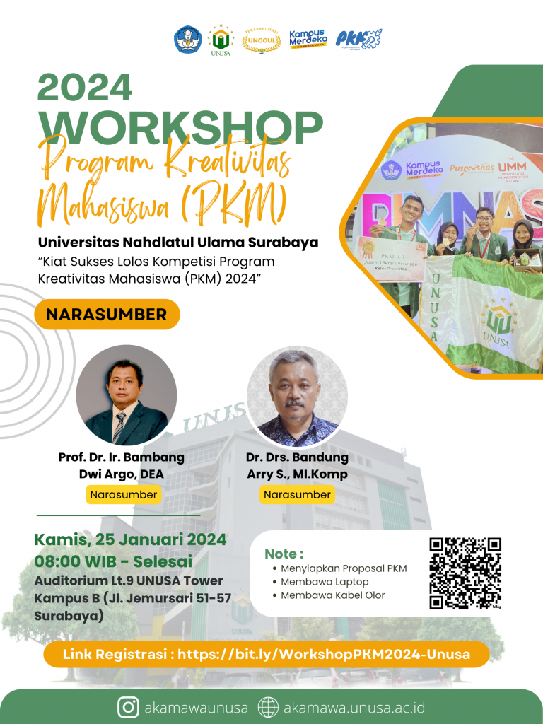 Workshop Program Kreativitas Mahasiswa (PKM) Universitas Nahdlatul Ulama Surabaya – Akademik dan ...