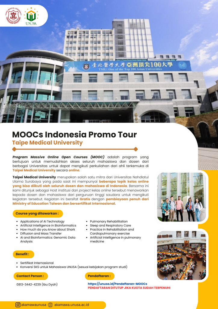 Kelas online Gratis bersertifikat Internasional MOOCs Project Taipei Medical University Tahun 2024