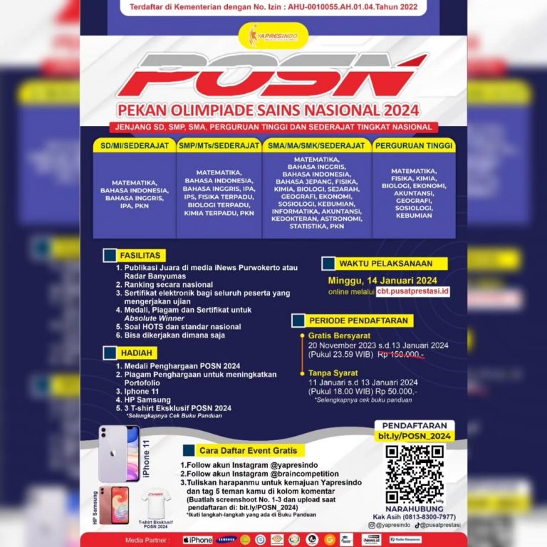 Pekan Olimpiade Sains Nasional (POSN) Tahun 2024
